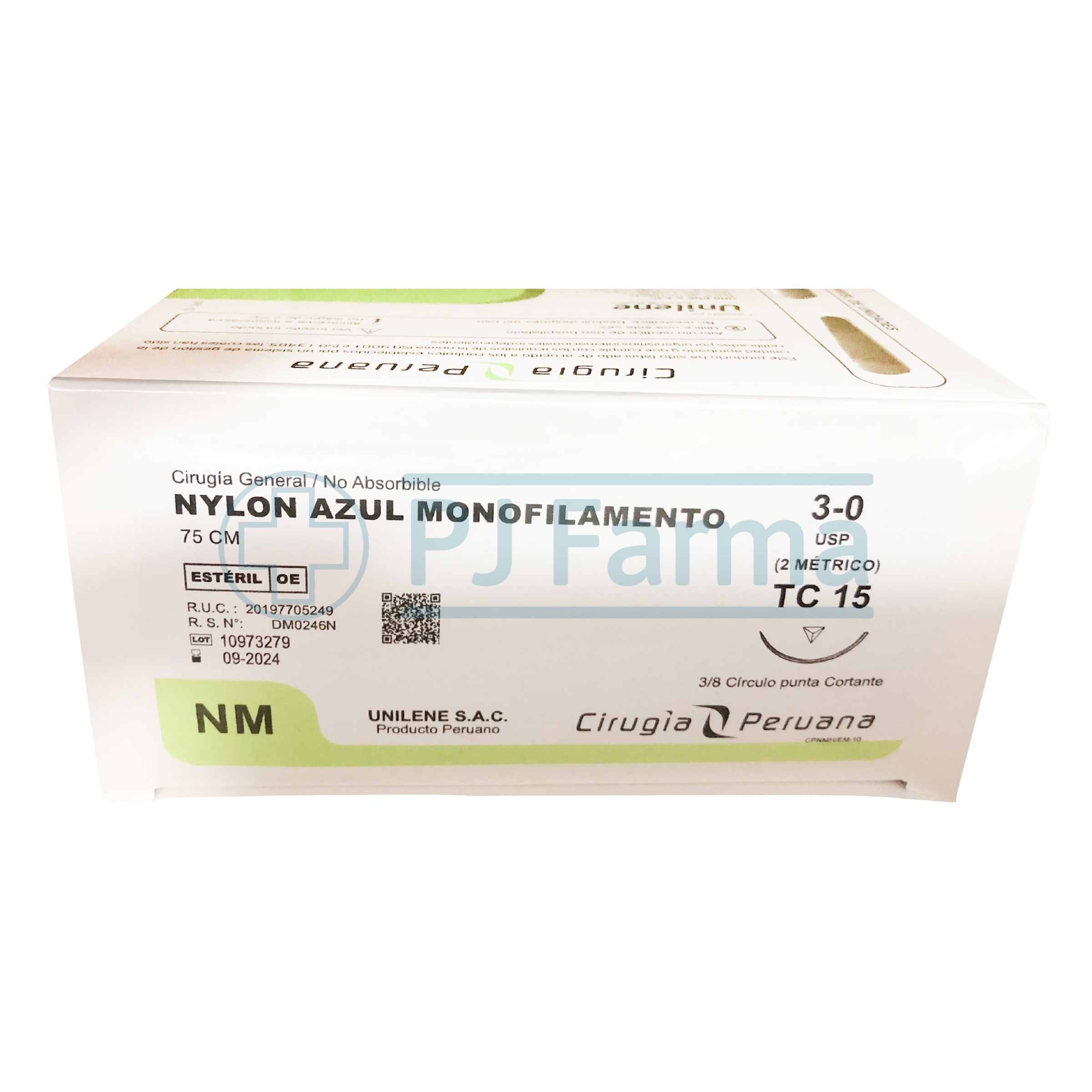 Nylon Azul 3/0 TC 15 Cirugía Peruana Unidades | PJ Farma