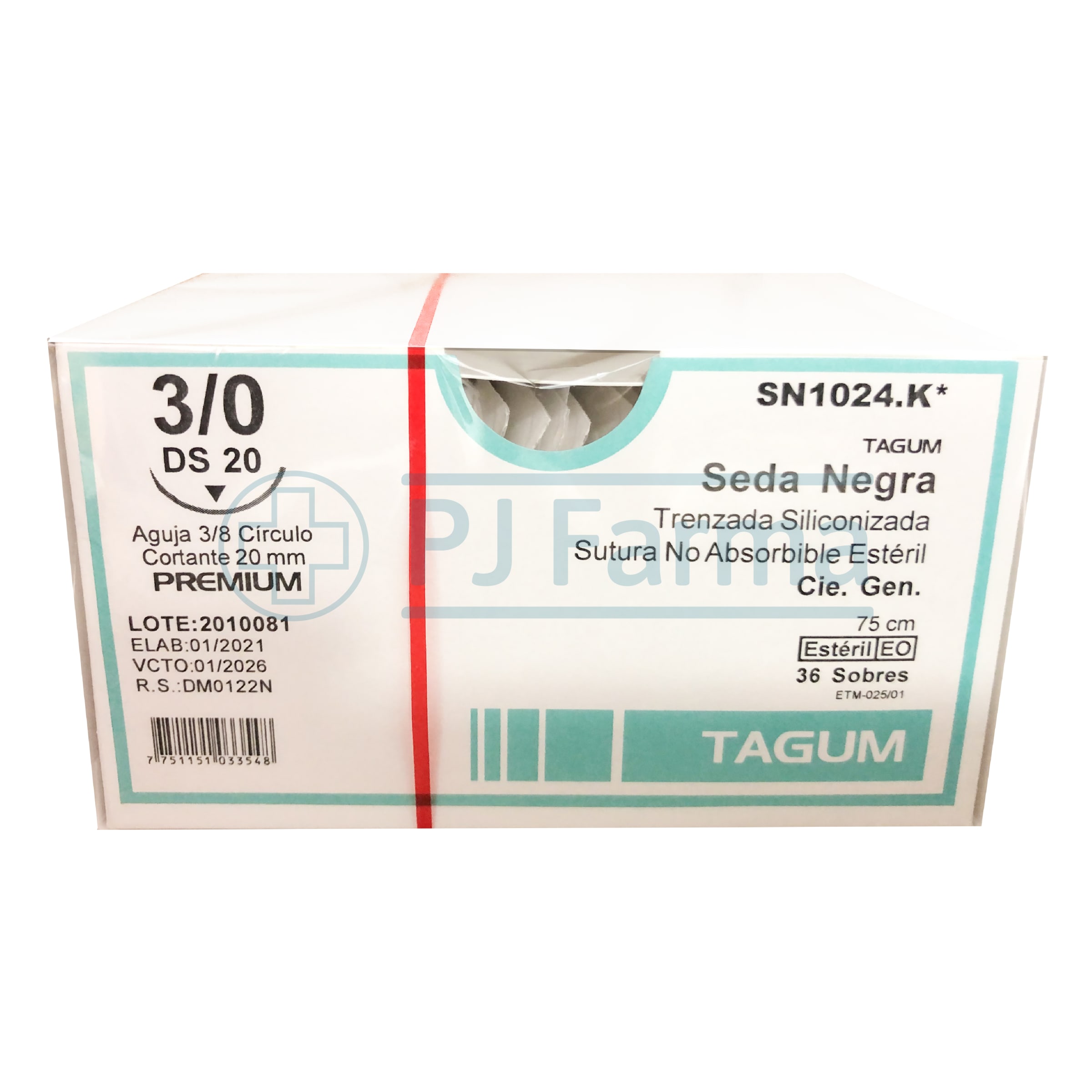 Seda Negra 3/0 DS 20 Tagum Unidades | PJ Farma