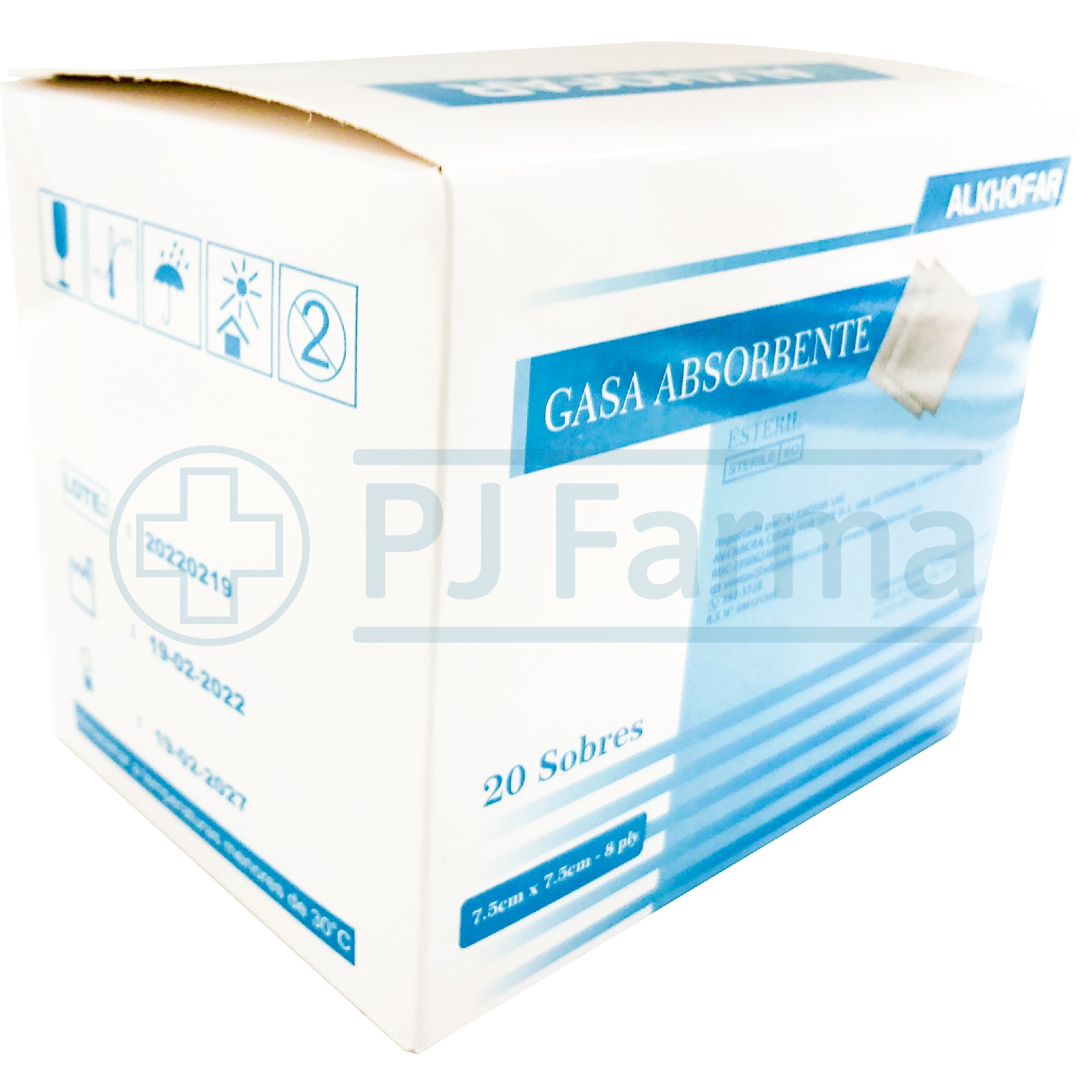 Gasa Estéril 7.5 X 7.5 Alkhofar Caja X 20 Sobres | PJ Farma