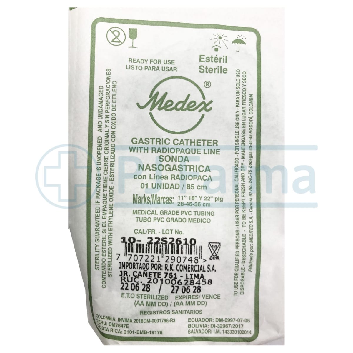 Sonda Nasogastrica N°10 MEDEX | PJ Farma