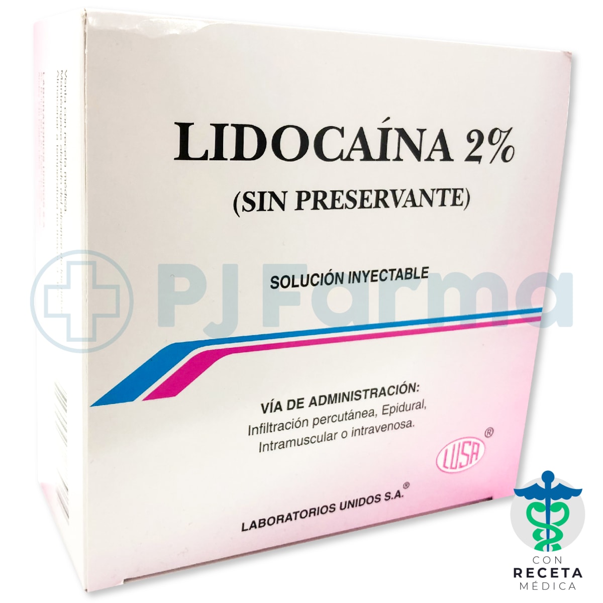 Lidocaina 2% Frasco 20ml Amp. LUSA Unid | PJ Farma