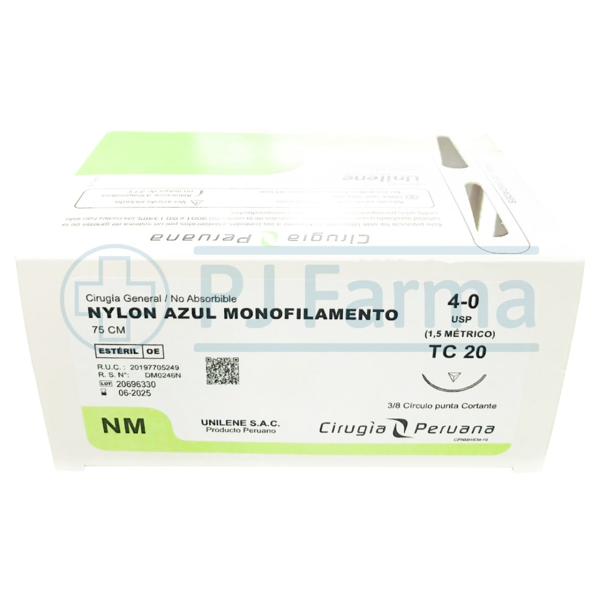 Nylon Azul 4/0 TC 20 Cirugia Peruana Unidades | PJ Farma