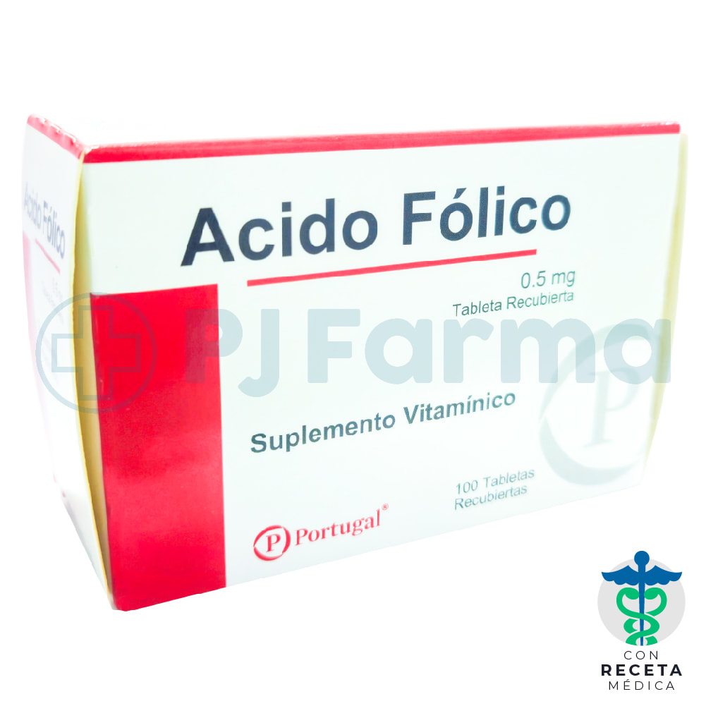 Ácido Fólico 0.5 Mg Tab. Portugal Caja X 100 Unid | PJ Farma