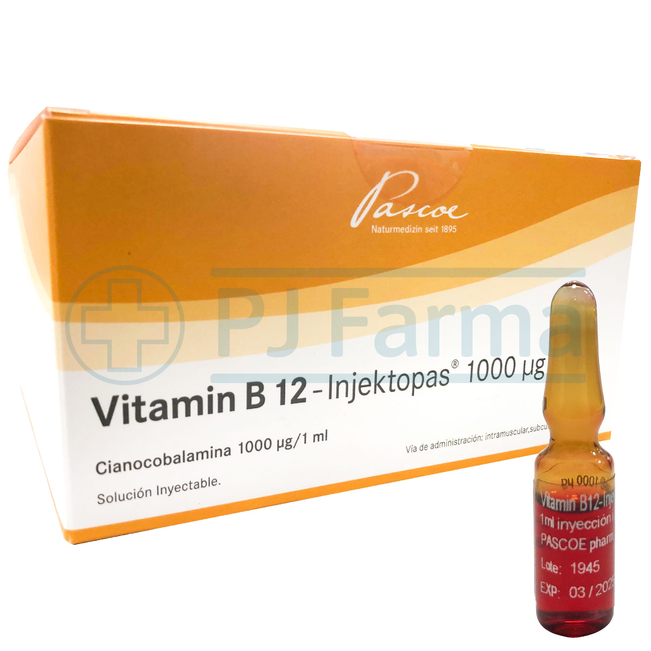 Vitamina B12 Injektopas 1ml Amp. Pascoe Unid | PJ Farma