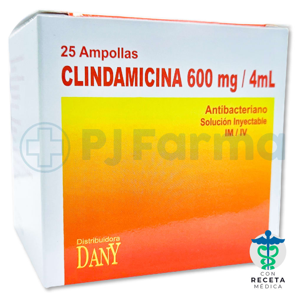 Clindamicina 600 Mg/4 Ml Amp Dany Caja X 25 Unid | PJ Farma