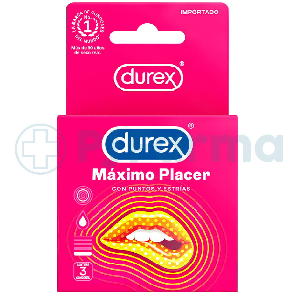 Preservativo Durex Máximo Placer Caja X 3 Unid | PJ Farma