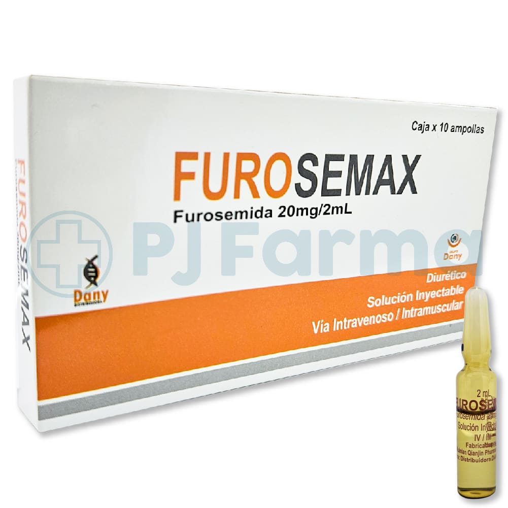 Furosemax (Furosemida) 20 Mg/2 Ml Amp Dany Caja X 10 Unid | PJ Farma