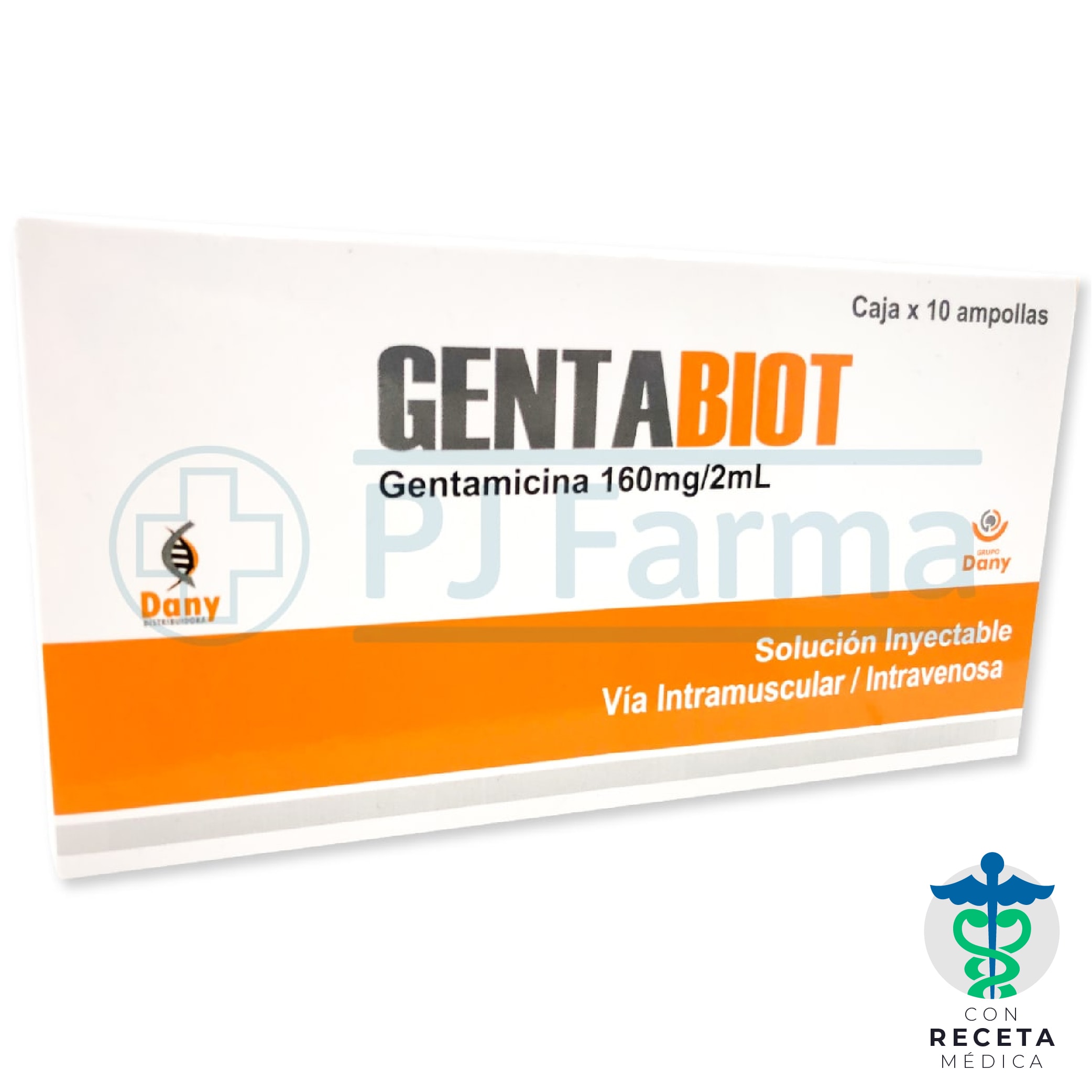 Gentamicina 160mg/2ml Amp. Dany Caja X 10 Unid | PJ Farma