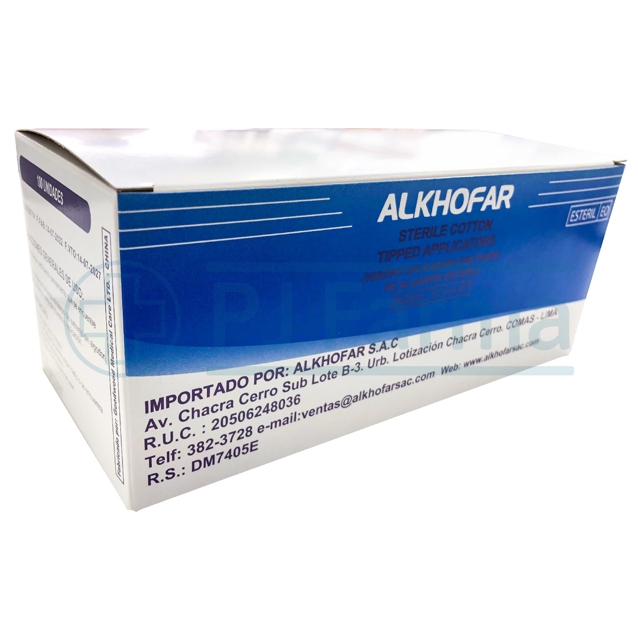 Hisopo Esteril 6" In Alkhofar Caja X 100 Unid | PJ Farma