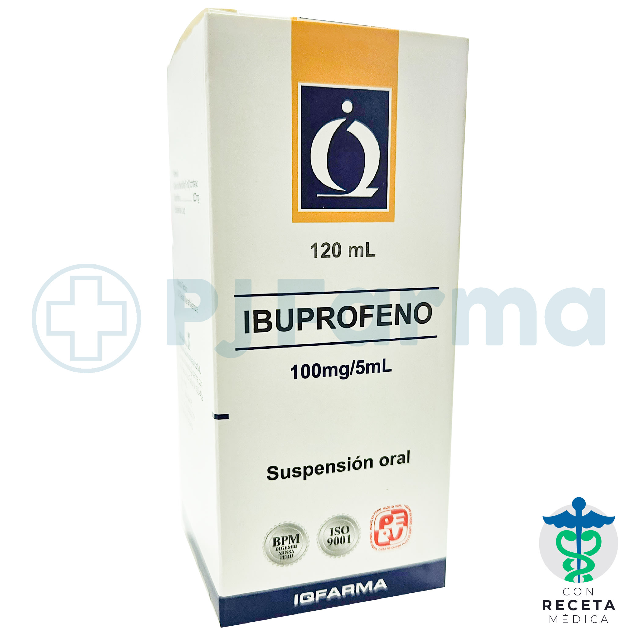 Ibuprofeno 100Mg/5Ml Suspensión Oral 120Ml Iqfarma | PJ Farma