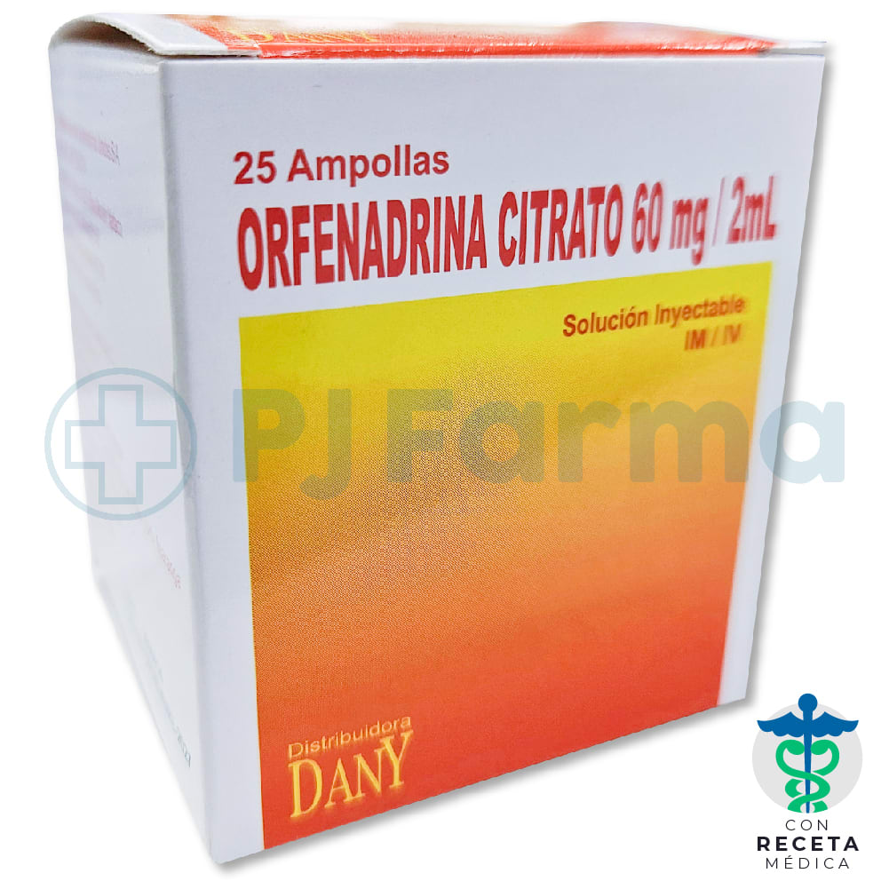 Orfenadrina Citrato 60mg/2ml Amp. Dany Caja X 25 Unid | PJ Farma