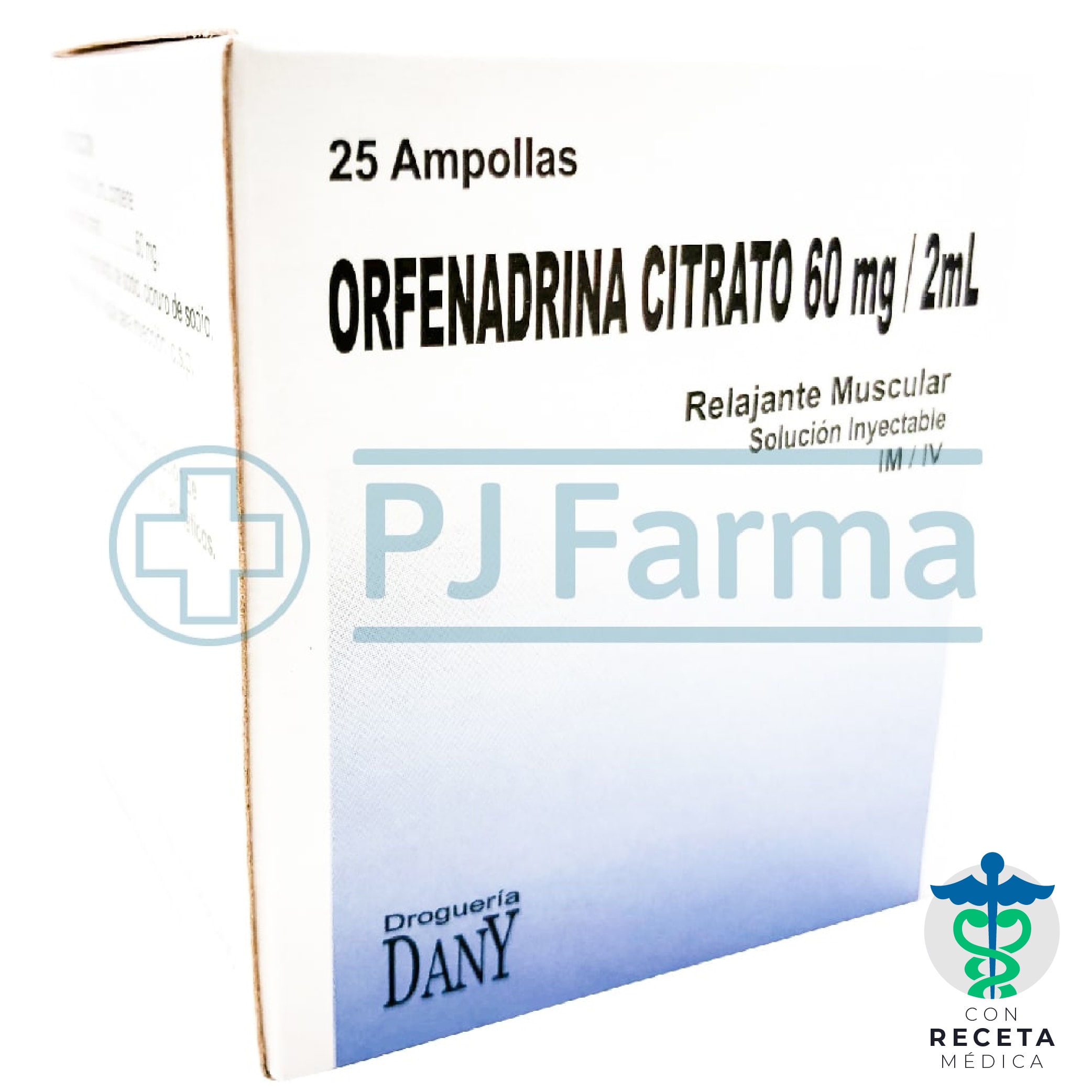 Orfenadrina Citrato 60mg/2ml Amp. DANY Caja X 25 Unid | PJ Farma