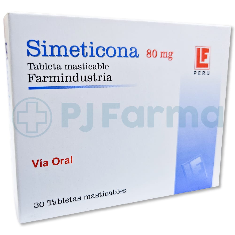 Simeticona 80 Mg Farmindustria Tab. Caja X 30 Uid | PJ Farma