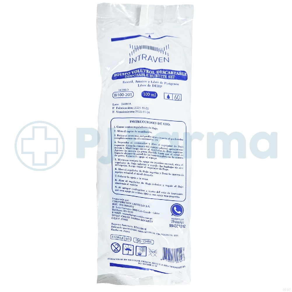 Equipo De Infusió Volutrol Intraven | PJ Farma