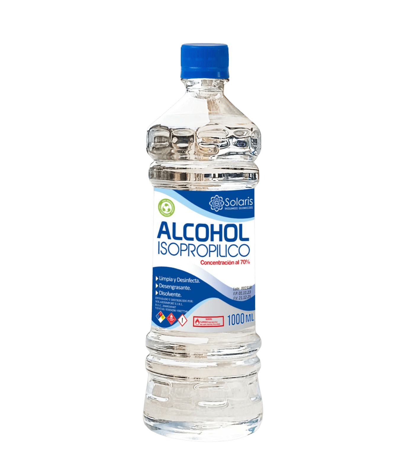 SOLARIS ALCOHOL ISOPROPILICO 70% LT | FILCORSA