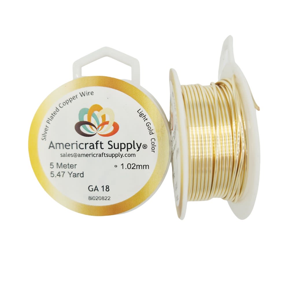 ALAMBRE AMERICRAFT SUPPLY LIGHT GOLD CALIBRE 18 | Adri Accesorios