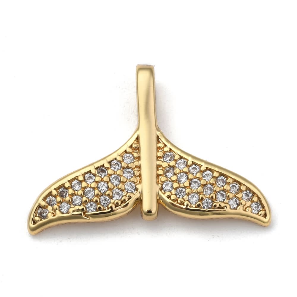 COLGANTE B/ORO COLA DE SIRENA CON ZIRCON 15X21MM | Adri Accesorios