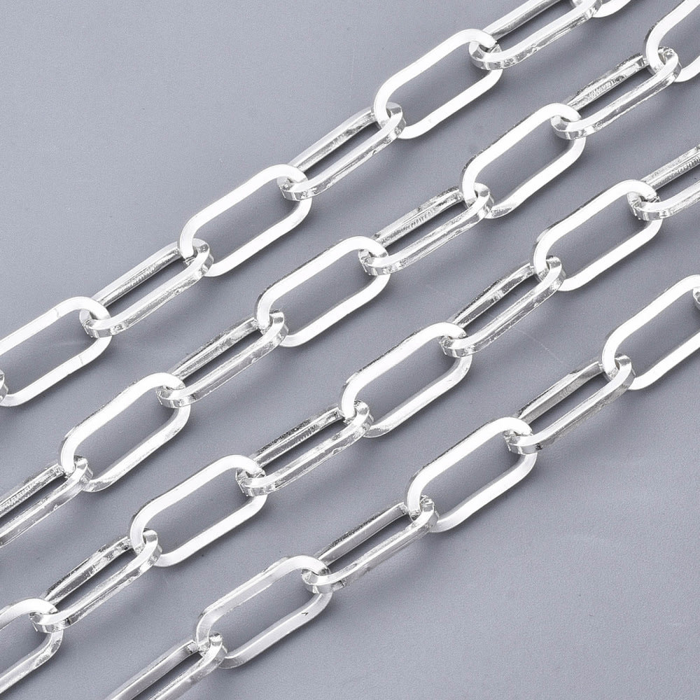 CADENA POR METRO ACERO INOX. GALVANIZADO OVALADO 14X6MM | Adri Accesorios