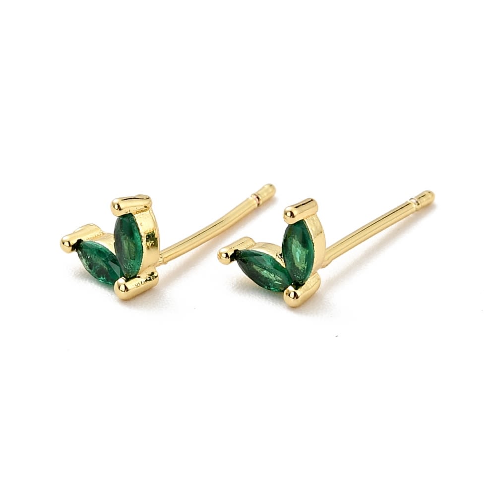AROS LISTOS B/O ZIRCON DUO VERDE 5X7MM | Adri Accesorios