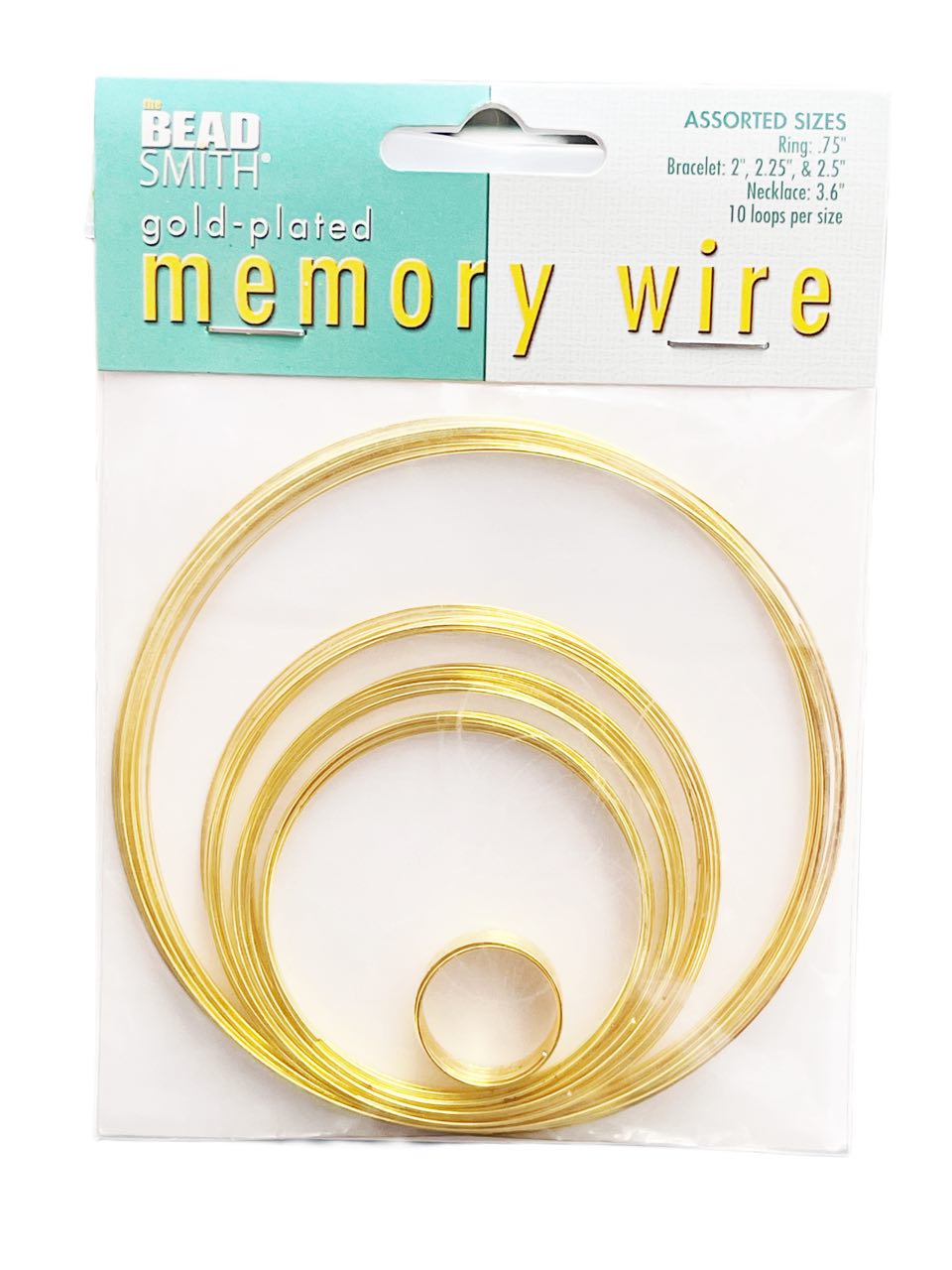 ALAMBRE MEMORY WIRE ASSORTED SIZES GOLD | Adri Accesorios