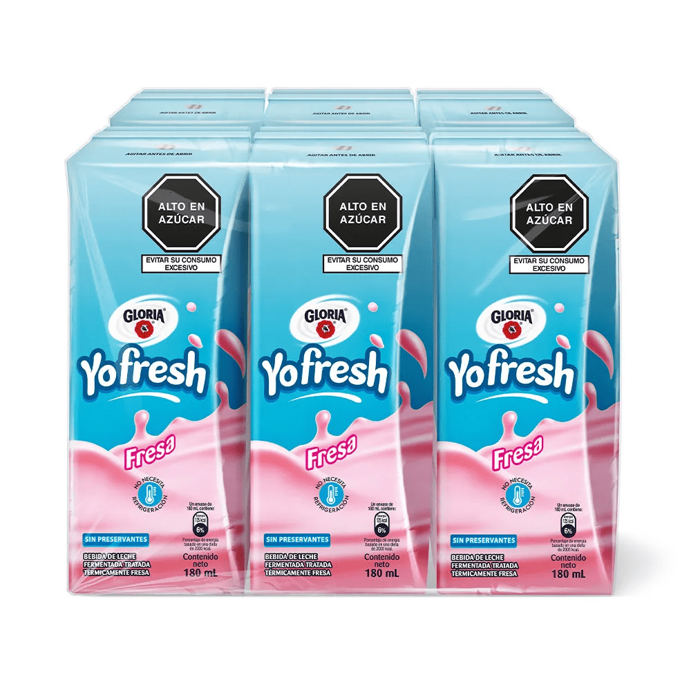Yofresh Yogurt Sabor Fresa Caja 180ml Pack 6und | Eco Ahorro