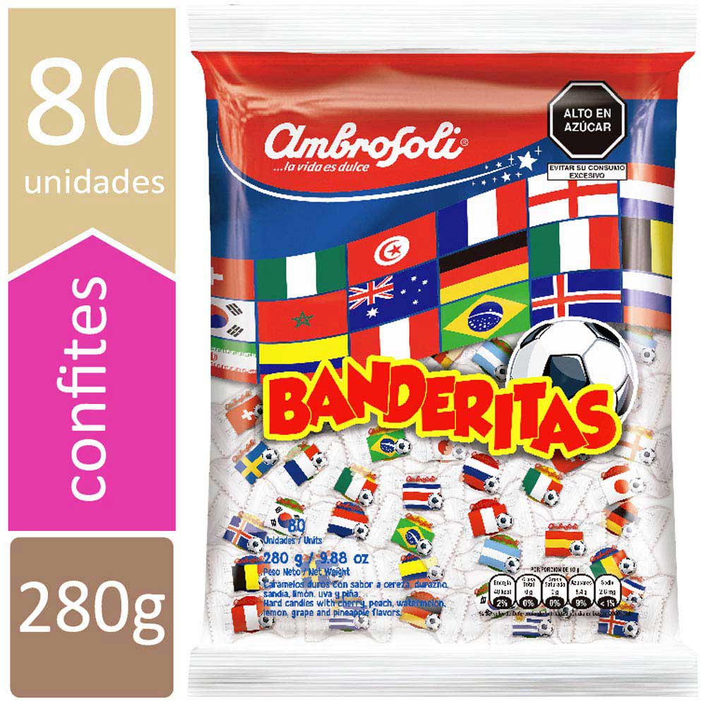 Ambrosoli Caramelo Banderitas 80 uni | Eco Ahorro