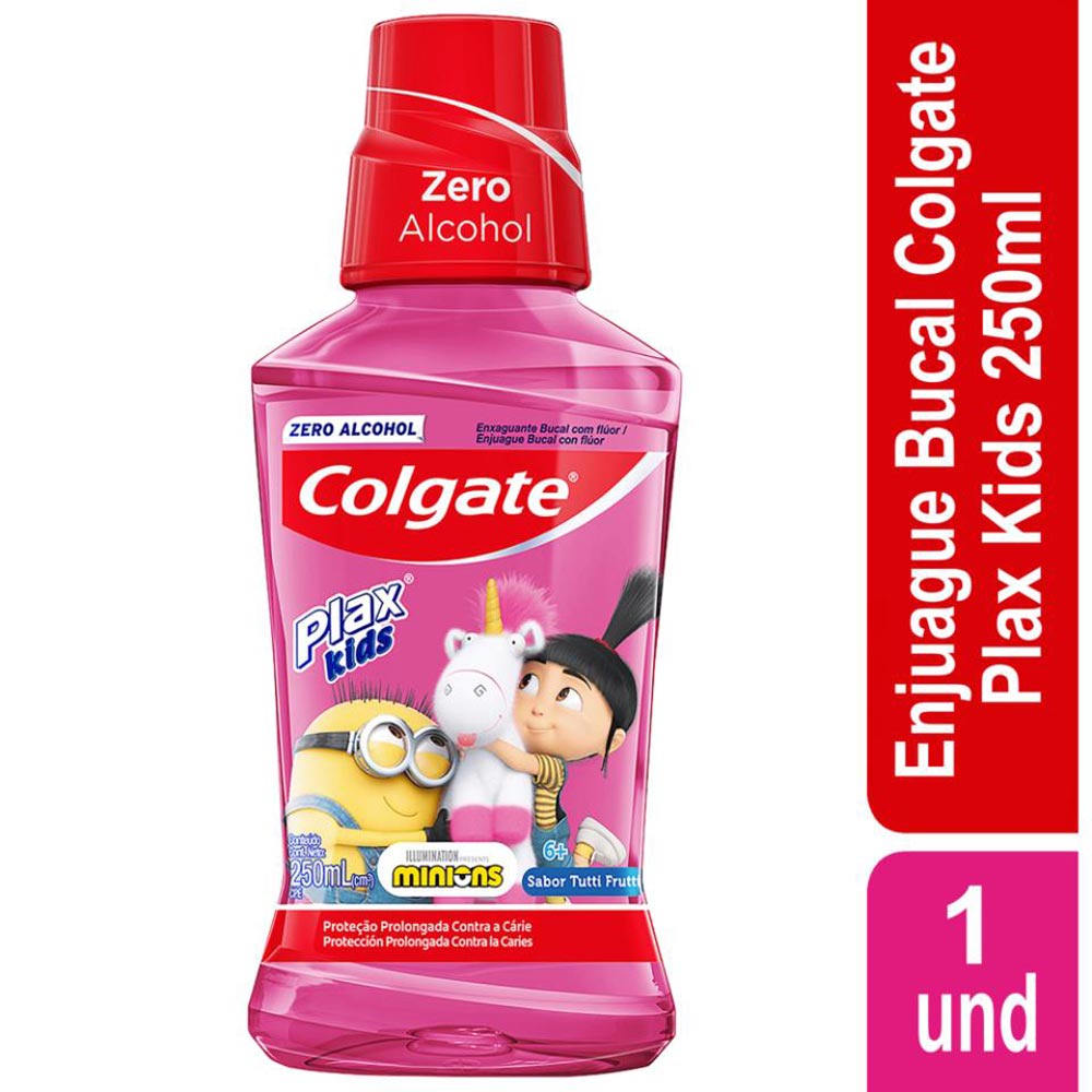 Colgate Enjuague Bucal Plax Kids Sabor Tutti Frutti Botella 250ml | Eco ...
