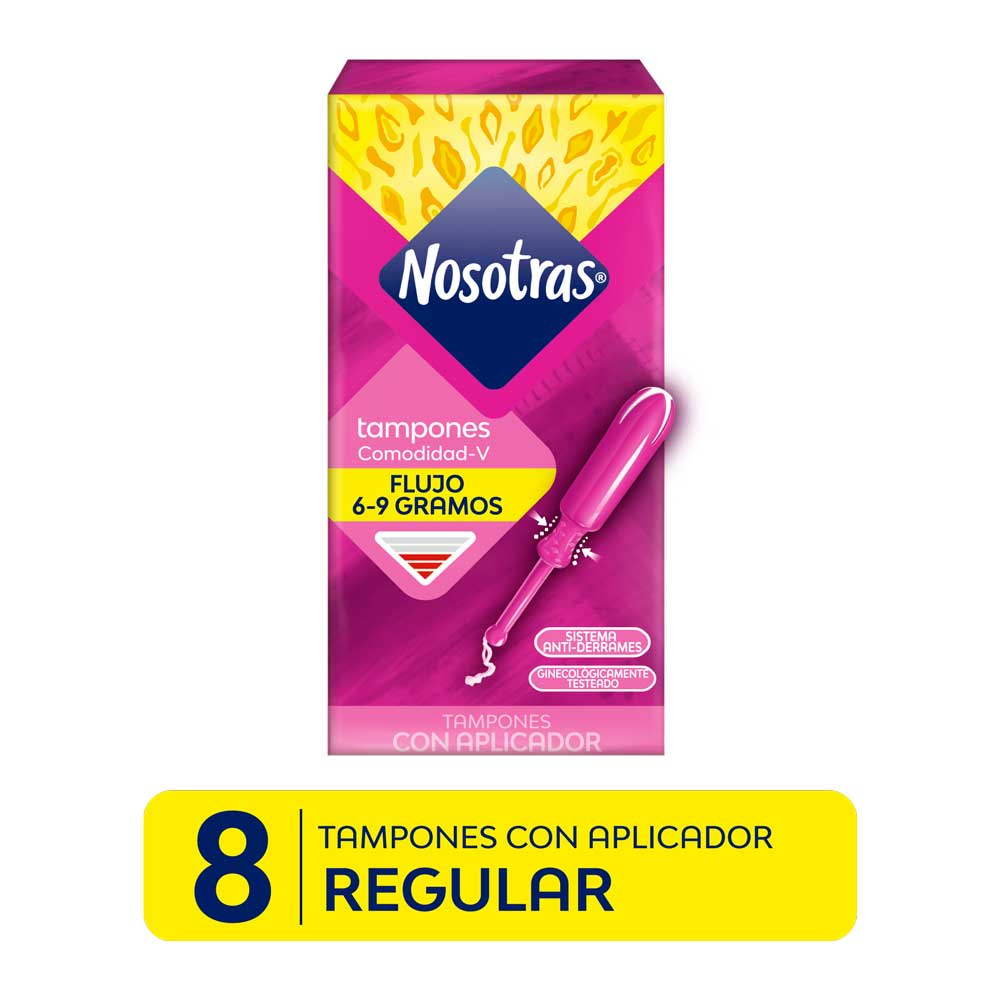 Nosotras Tampones Regular con Aplicador Caja 8und | Eco Ahorro