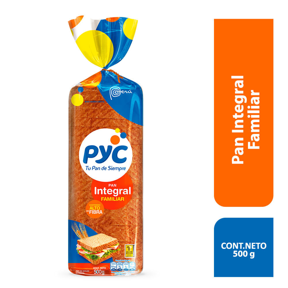 Pyc Pan de Molde Integral Bolsa 500gr | Eco Ahorro