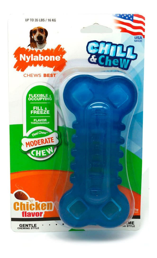 Nylabone Chill Chew Freezer Dog Bone Treat Toy, Medium