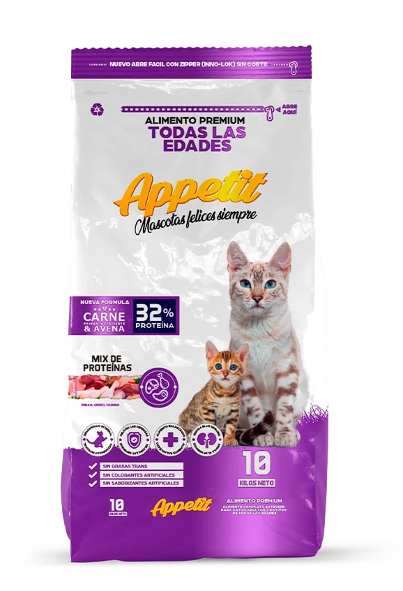 APPETIT GATO TODAS LAS EDADES KITTEN Y ADULTO 10KG | PEDIDOS PET