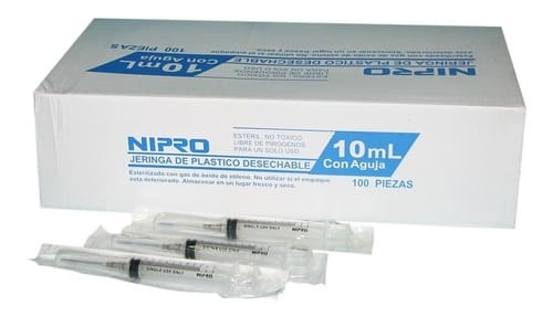 JERINGA NIPRO 10 CC AGUJA 21 G 11/2 | DISVETNOR | Distribuidora Veterinaria Del Norte SPA