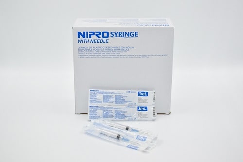 JERINGA NIPRO 3 cc LUER LOCK 23Gx1 (100u) | DISVETNOR | Distribuidora Veterinaria Del Norte SPA