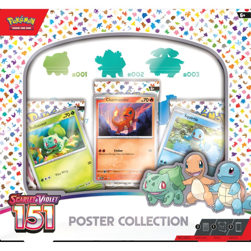 Scarlet & Violet - 151 - Poster Collection Bulbasaur & Charmander & Squirtle - (Inglés) | Game ...