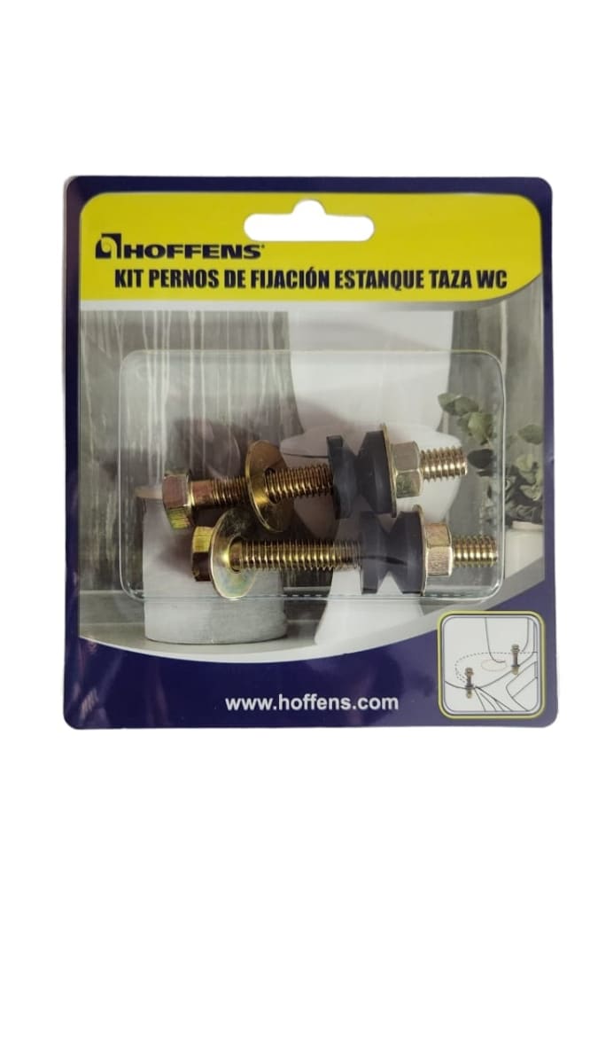 KIT PERNOS FIJACION ESTANQUE - TAZA WC HOFFENS | FERRETERIA LUCAS