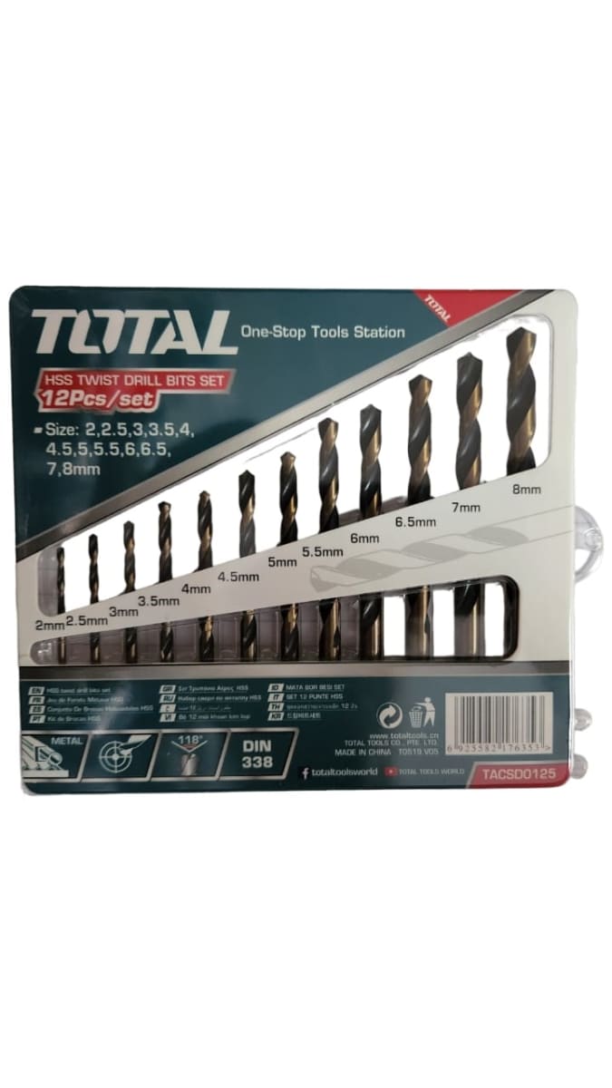 SET DE BROCAS 12PCS 2-8MM TOTAL | FERRETERIA LUCAS