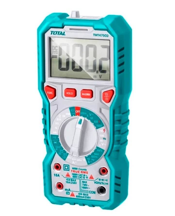 TESTER DIGITAL MULTIMETRO CATIII 1000V TMT47503 TOTAL | FERRETERIA LUCAS