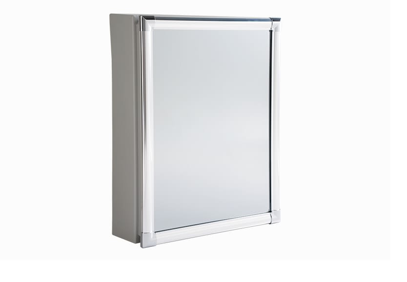 ESPEJO BOTIQUIN BAÑO PLASTICO CON PERFIL ALUMINIO 33X38X10CM BLANCO ...