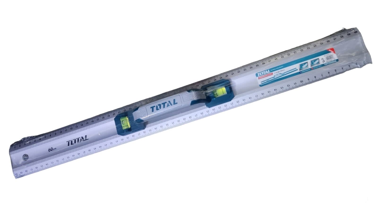 REGLA DE ALUMINIO 60CM CON NIVEL Y TOMADOR TMT222606 | FERRETERIA LUCAS