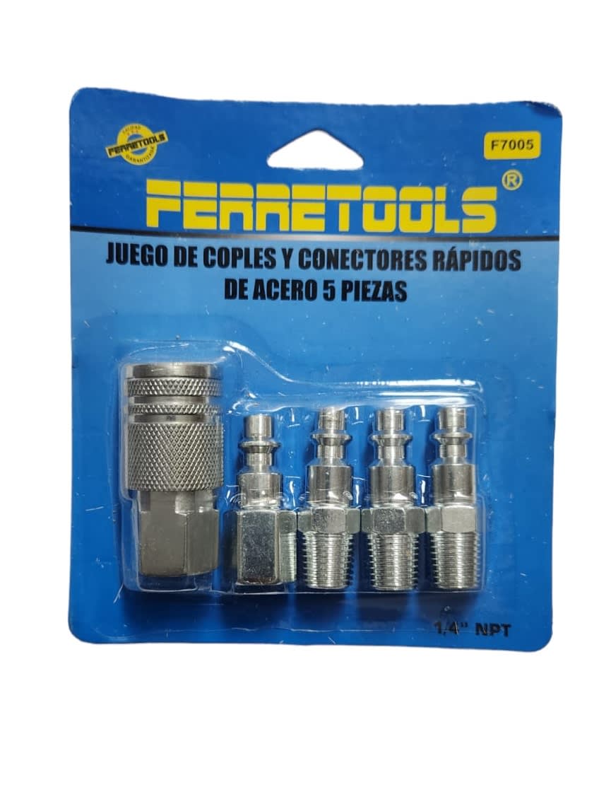 ACCESORIOS NEUMATICOS JUEGO DE ACOPLES Y CONECTORES RAPIDO 1/4NPT ...