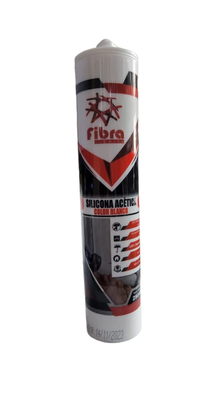 SILICONA ACETICA CON FUNGICIDA BLANCA FIBRA | FERRETERIA LUCAS