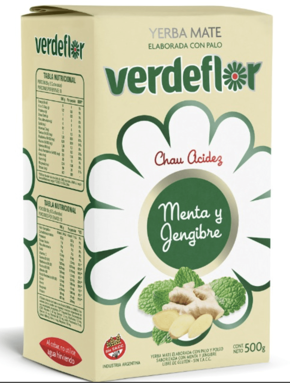 Yerba Mate Menta con Jengibre Verde Flor 500 gr | Green Conexion