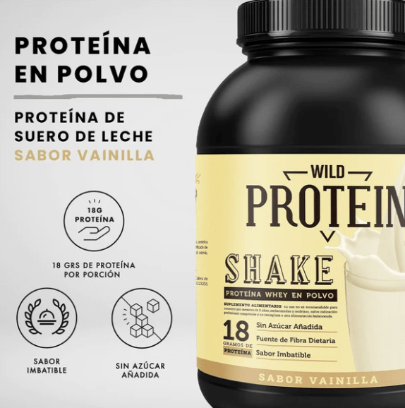 Wild Protein Whey Shake Vainilla 1 kg, Wild Foods | Green Conexion