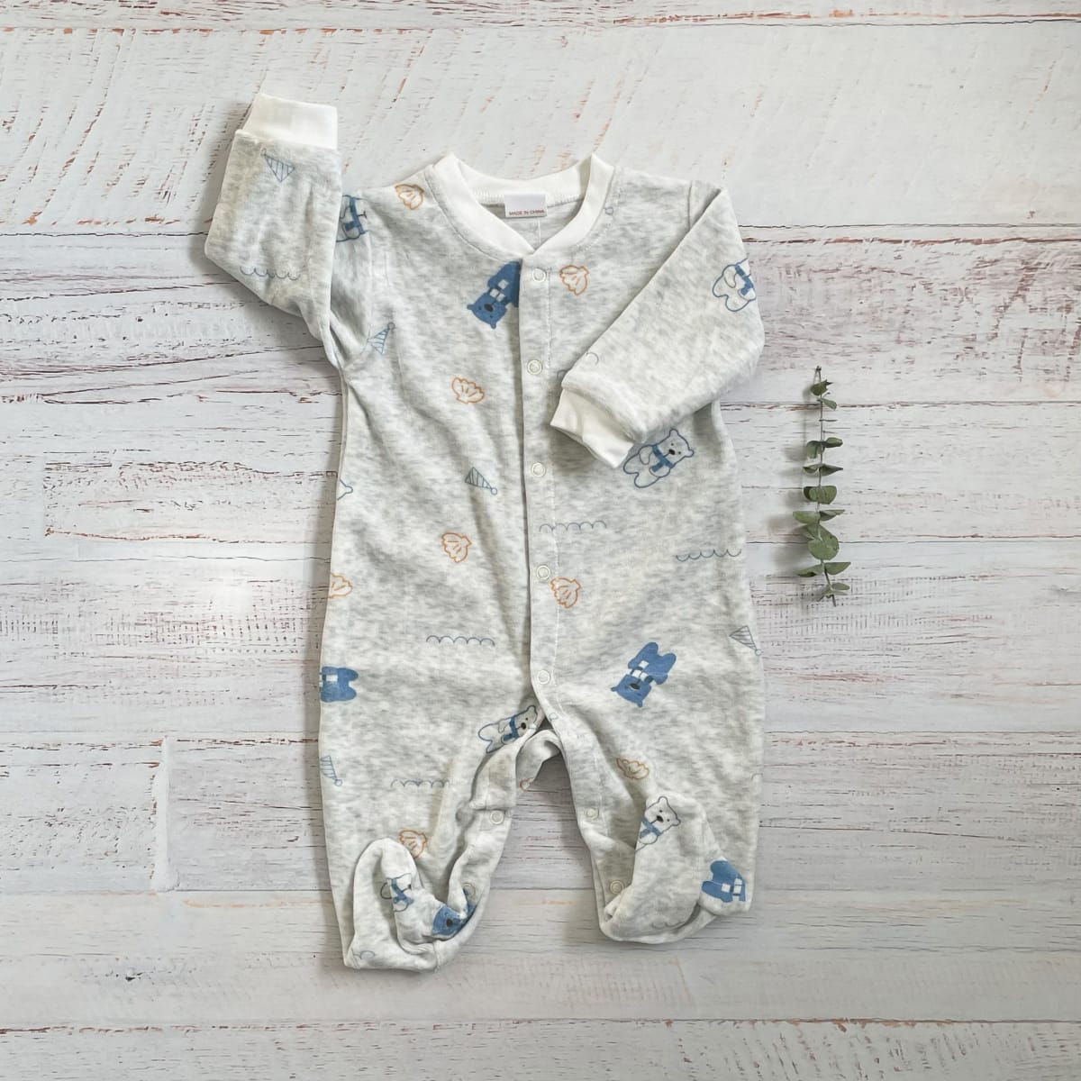 Enteritos Wawa Plush Gris Ositos | Wawa Baby Desing