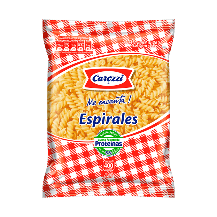PASTA ESPIRAL CAROZZI 400 GR | Franchi Quesos y Cecinas