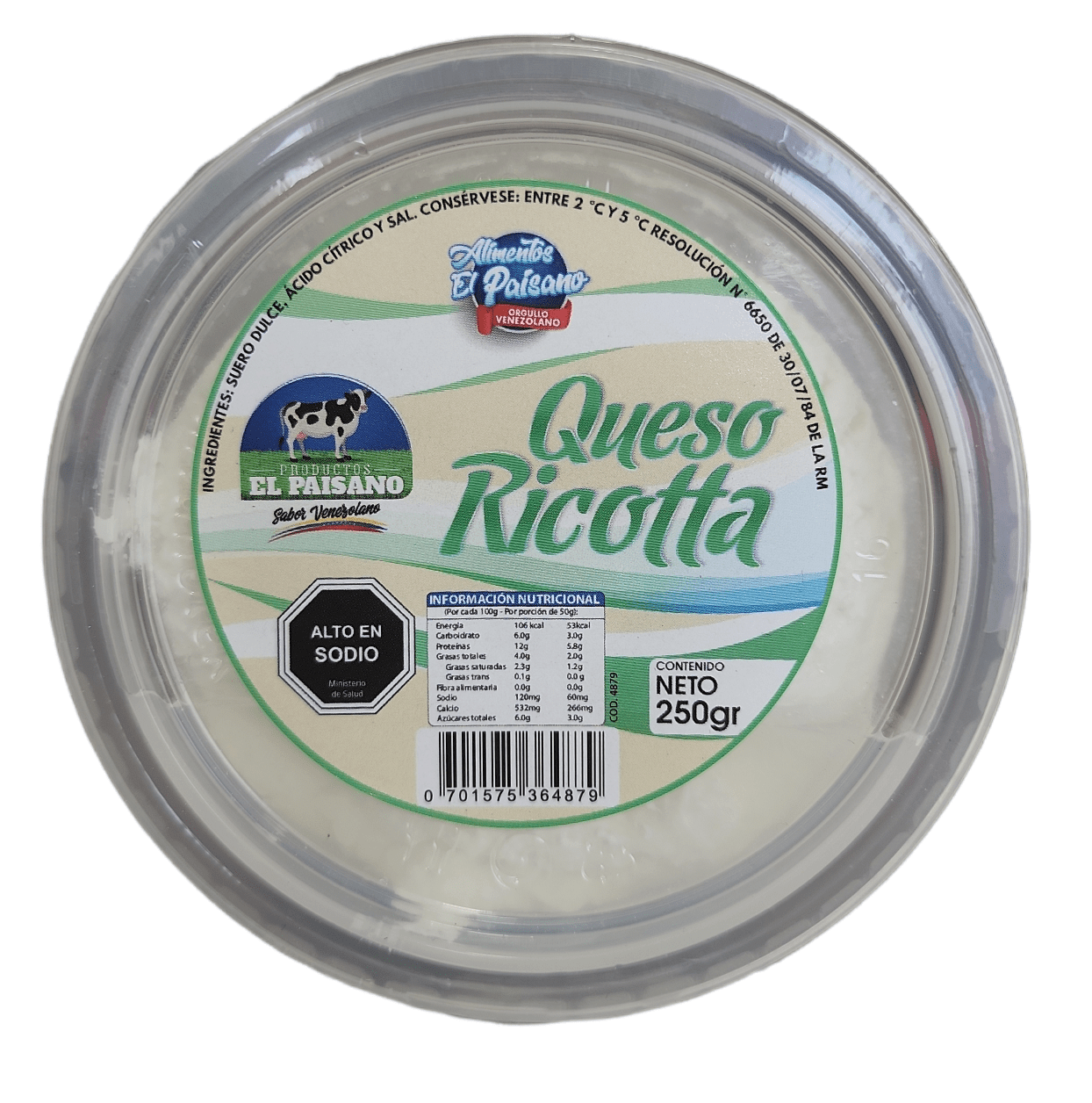 QUESO RICOTTA EL PAISANO 250 GR | Franchi Quesos y Cecinas
