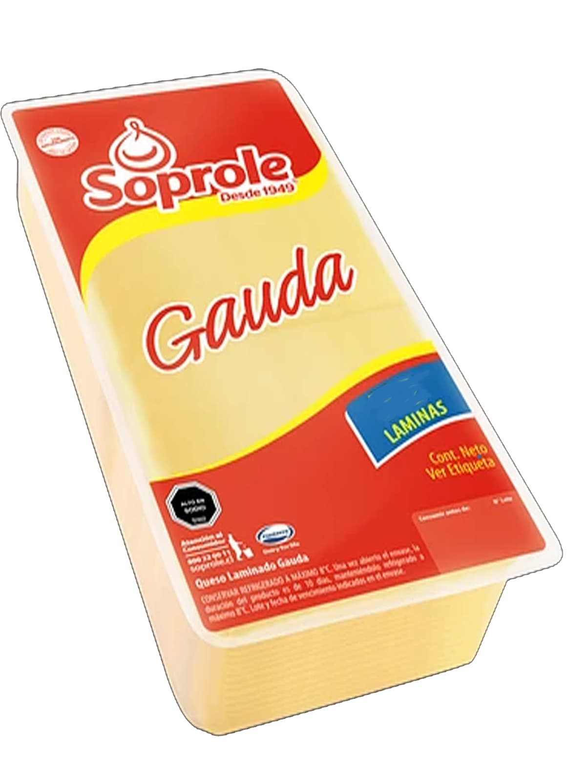 QUESO GAUDA LAMINADO SOPROLE PESABLE, VALOR PUBLICADO DEL KG CONTIENEN 2.5 KG. APROX. | Franchi ...