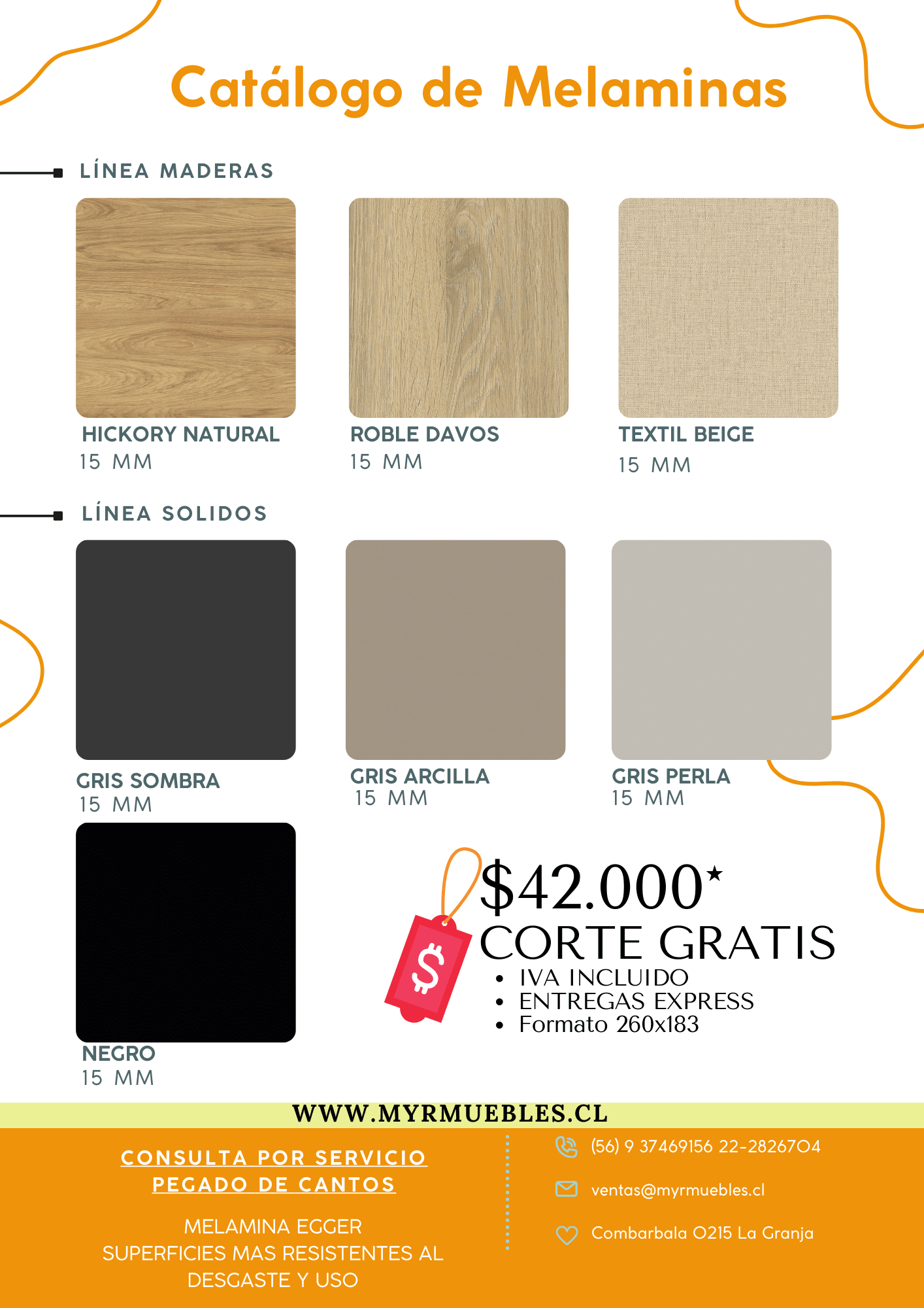 melamina 15 mm egger | M & R Muebles