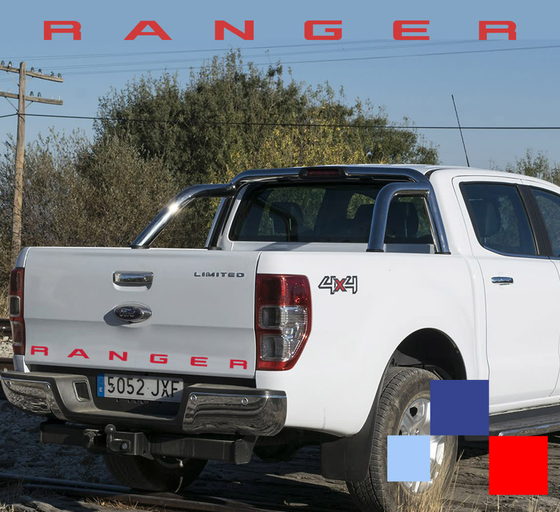 EMBLEMA ADHESIVO PORTALON FORD RANGER 2013-2019 | Comercial Autotrack