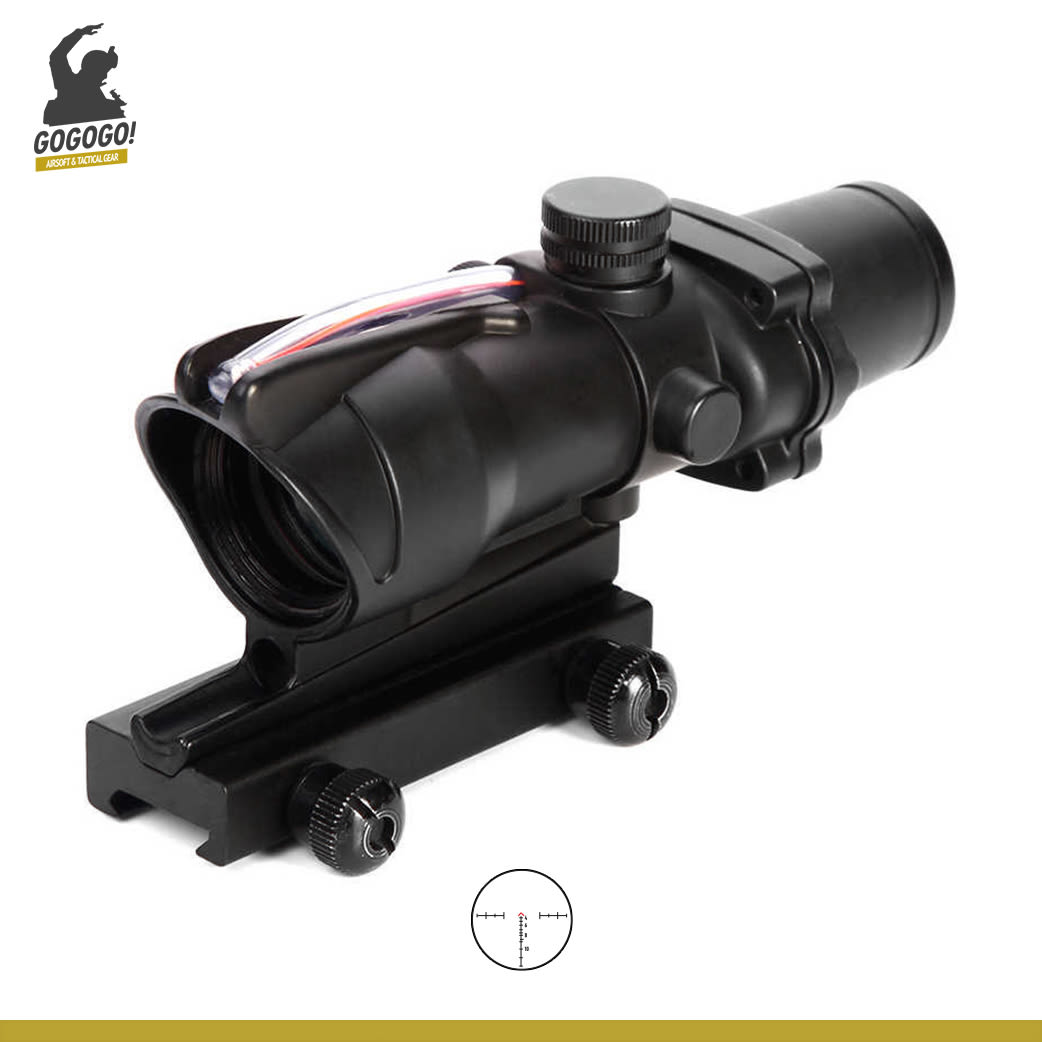 Mira ACOG 4x32 con Fibra Óptica Roja | GO GO GO Airsoft & Tactical Gear